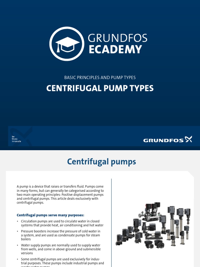 Types of Centrifugal Pumps Explained | PDF | Pump | Fluid Mechanics