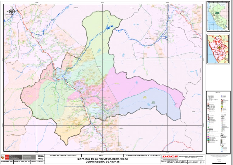 Mapa Vial de La Provincia de Carhuaz Departamento de Ancash | PDF