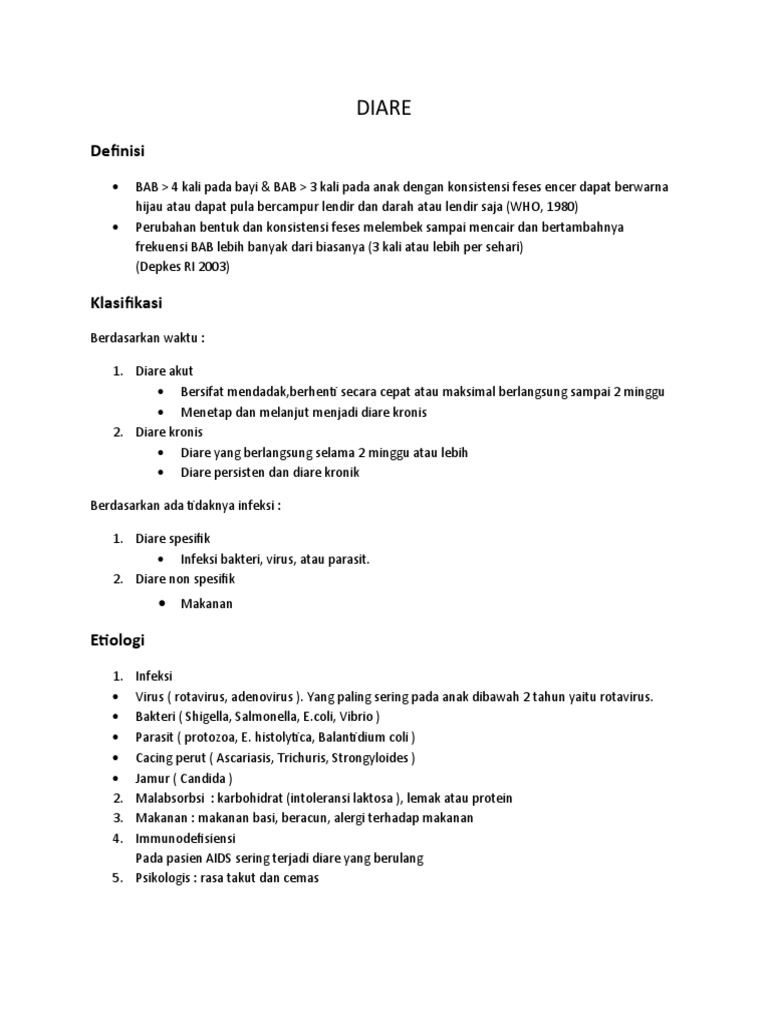 Diare, Kolera, Disentri Basiler, Amoebiasis, Giardiasis-2 | PDF