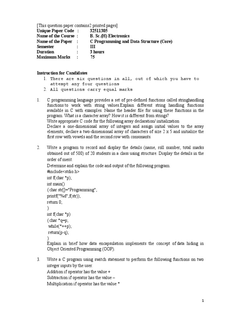 558-Core-Iii-32511305-C Programming and Data Structures-26-12-2020 ...