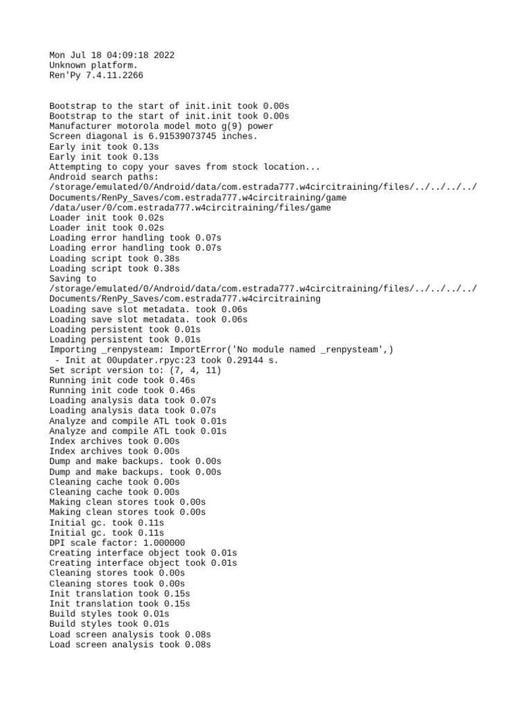 Ren'Py Loader Error Analysis | PDF | Texture Mapping | Booting