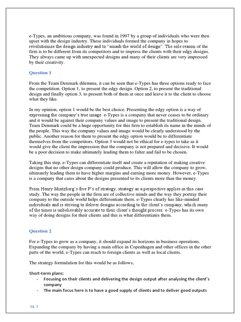 E-Types Case Study | PDF | Business Process | Business