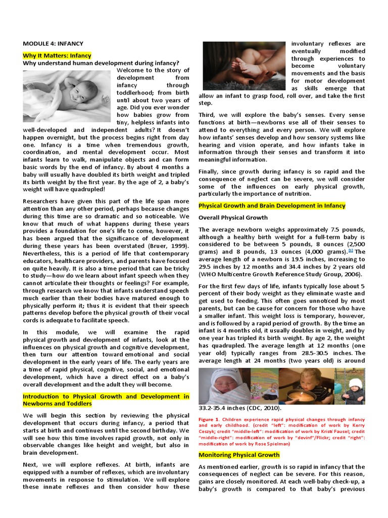 Module 4 Infancy Dev Psy Material | PDF | Breastfeeding | Breast Milk