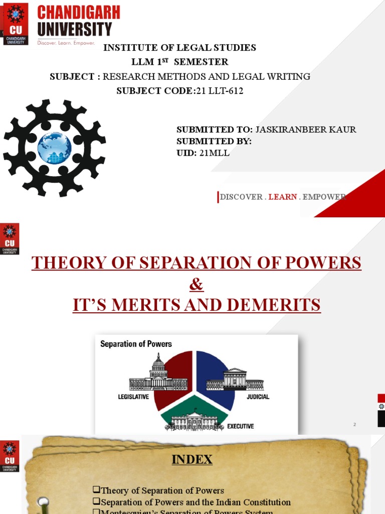 Theory of Separation of Powers | PDF | Separation Of Powers | United ...