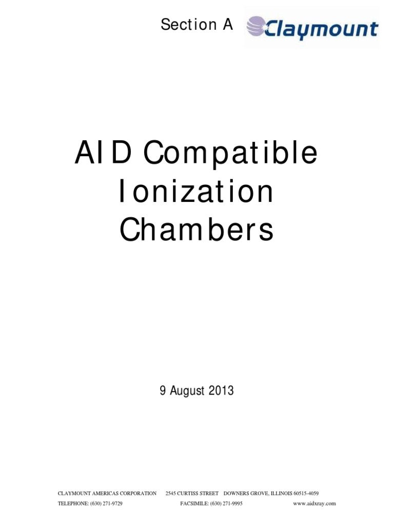 AID All Model Chambers | PDF | Equipment | Radiography