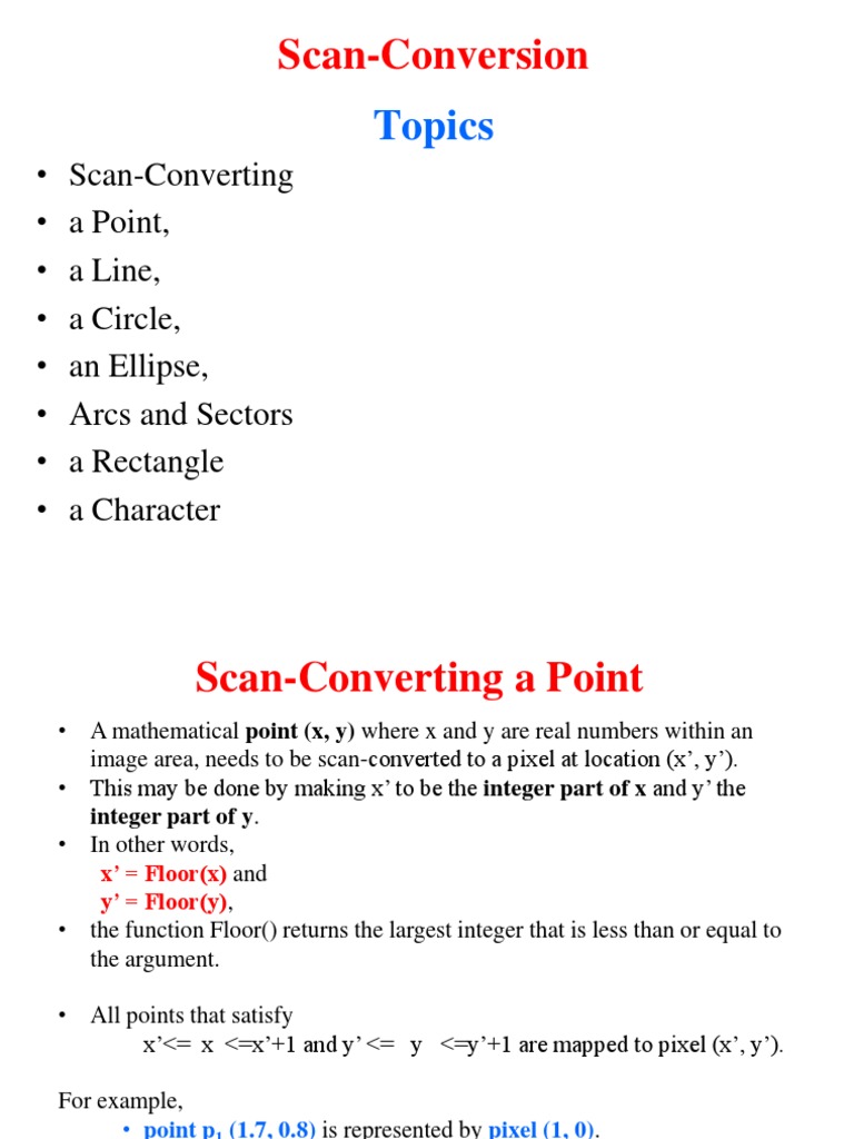 2.3 Scan Conversion Math | PDF | Algorithms | Elementary Mathematics
