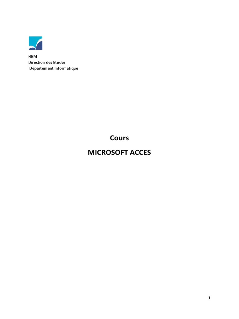 Cours Access | PDF | Microsoft Access | Base de données relationnelle