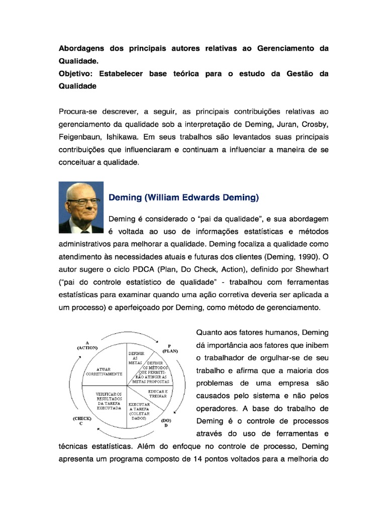 Deming (William Edwards Deming) - PDF Download Grátis | PDF