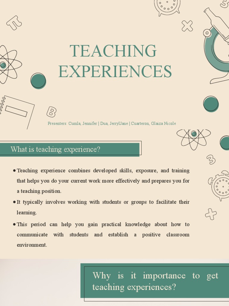 Teaching Experiences | PDF | Teachers | Schools