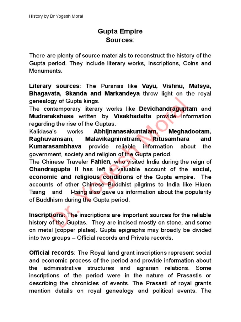 Gupta Origin and Sources | PDF