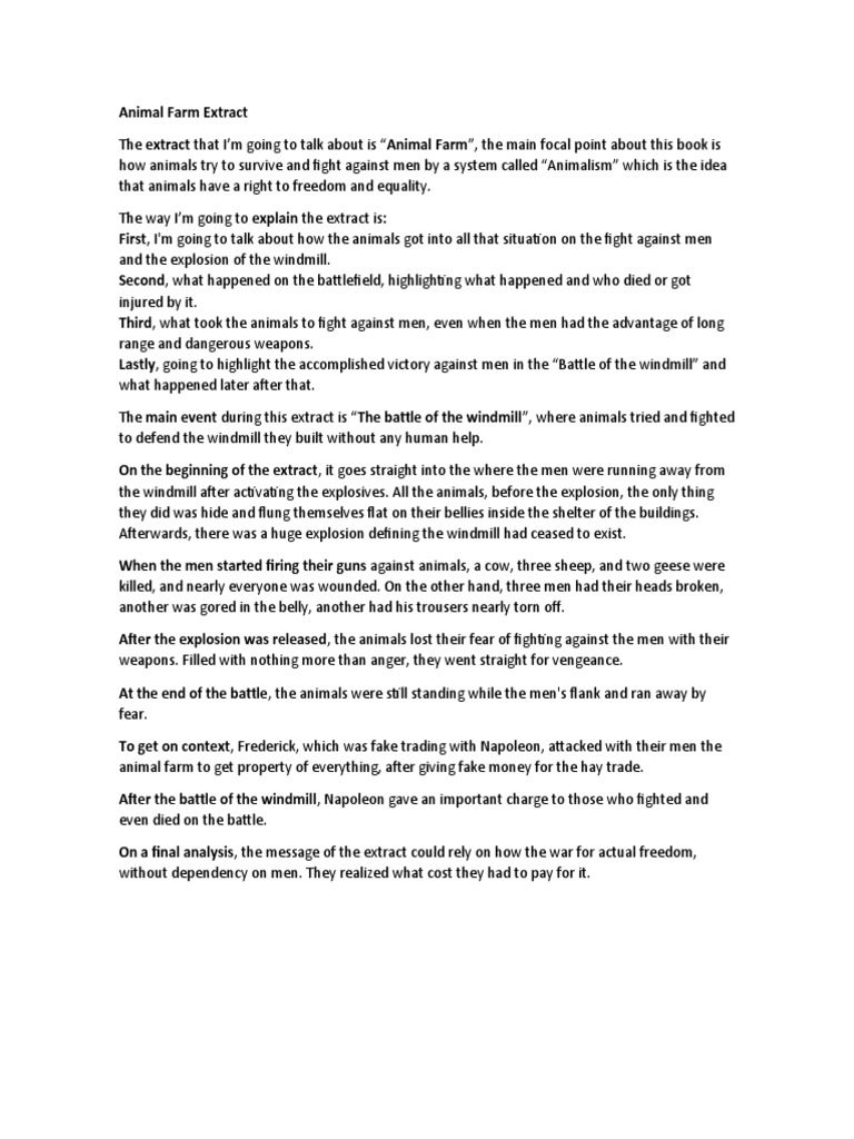 Animal Farm Extract | PDF