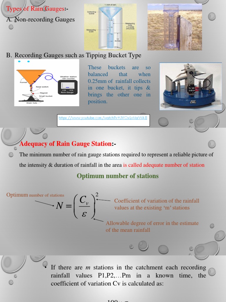 A. Non-Recording Gauges: Types of Rain Gauges | PDF