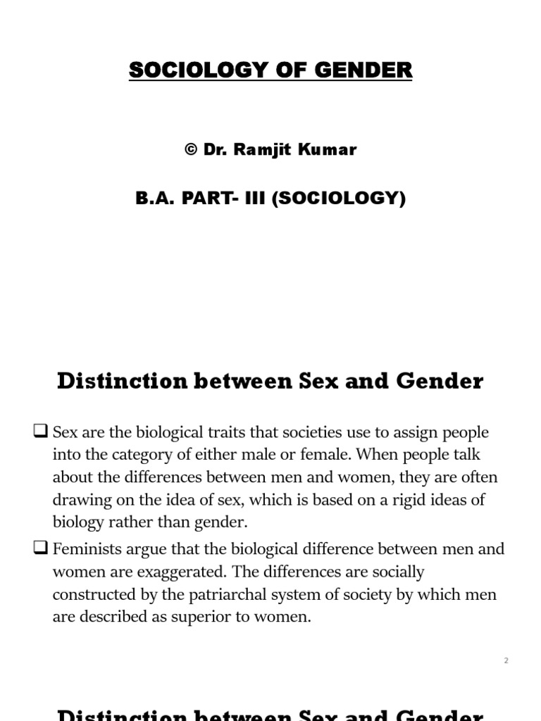 Sociology of Gender | PDF | Gender | Gender Studies