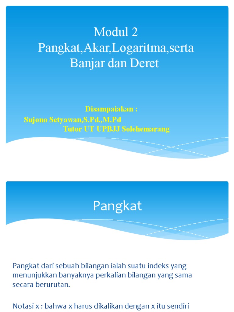 Modul 2 Pangkat, Akar, Logaritma, Serta Banjar Dan Deret | PDF | Karier ...