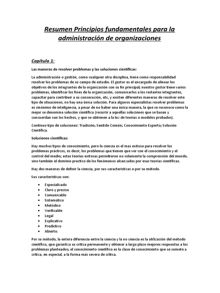 Resumen Admin General 1er Parcial | PDF | Método científico | Conocimiento