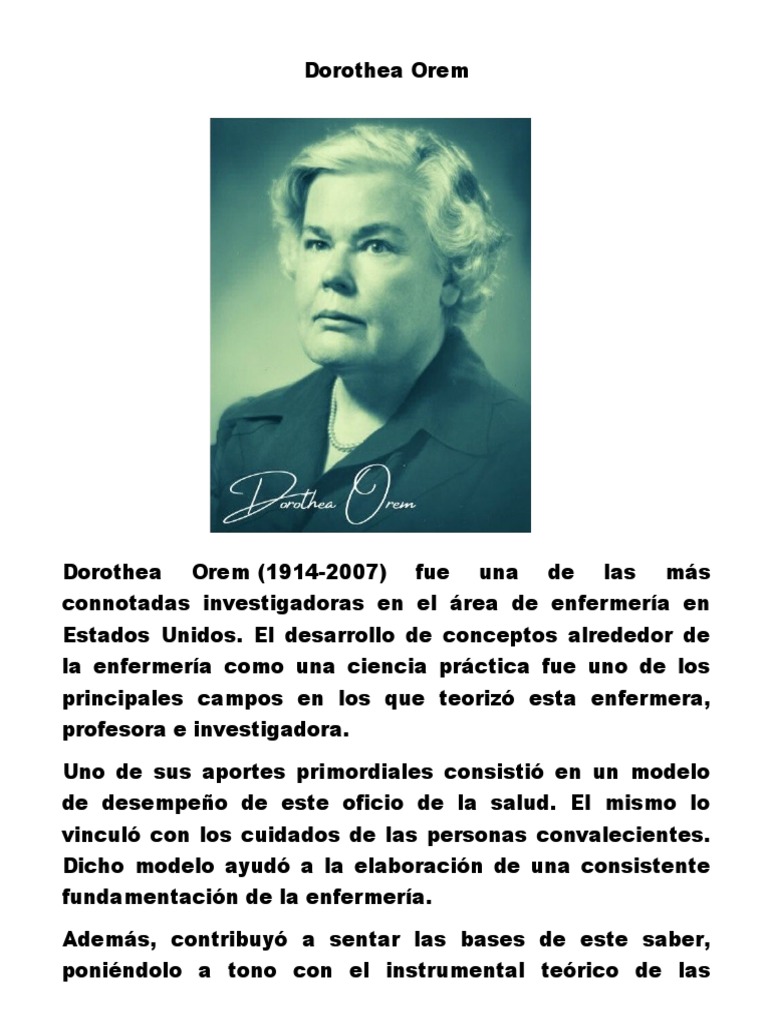 Dorothea Orem | PDF | Enfermería | Hospital