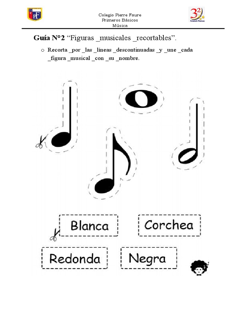 Guía 2 Figuras Musicales Recortable | PDF