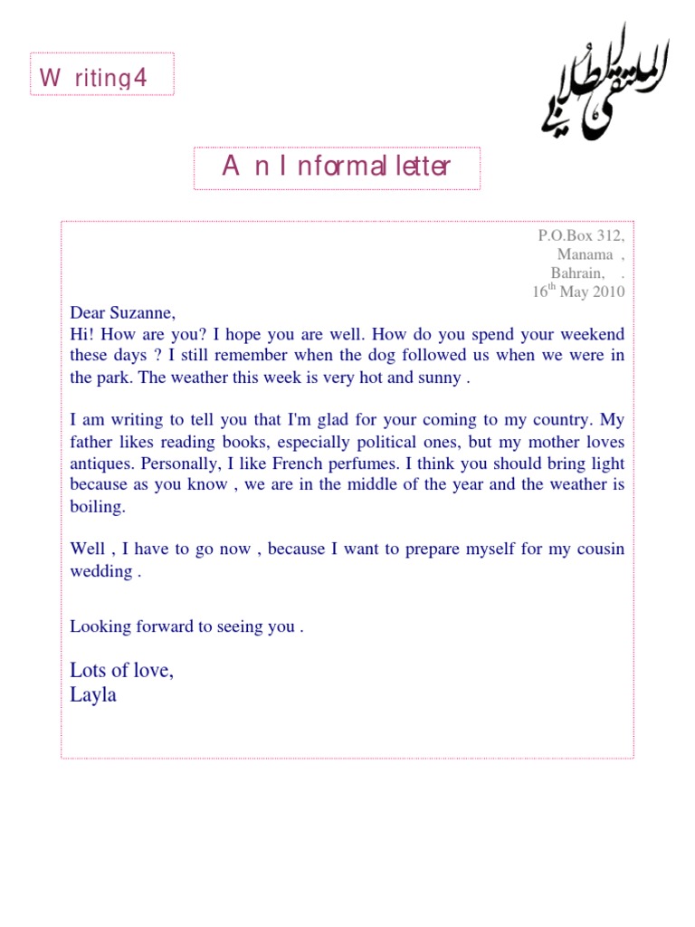 Informal Letter to a Friend | PDF