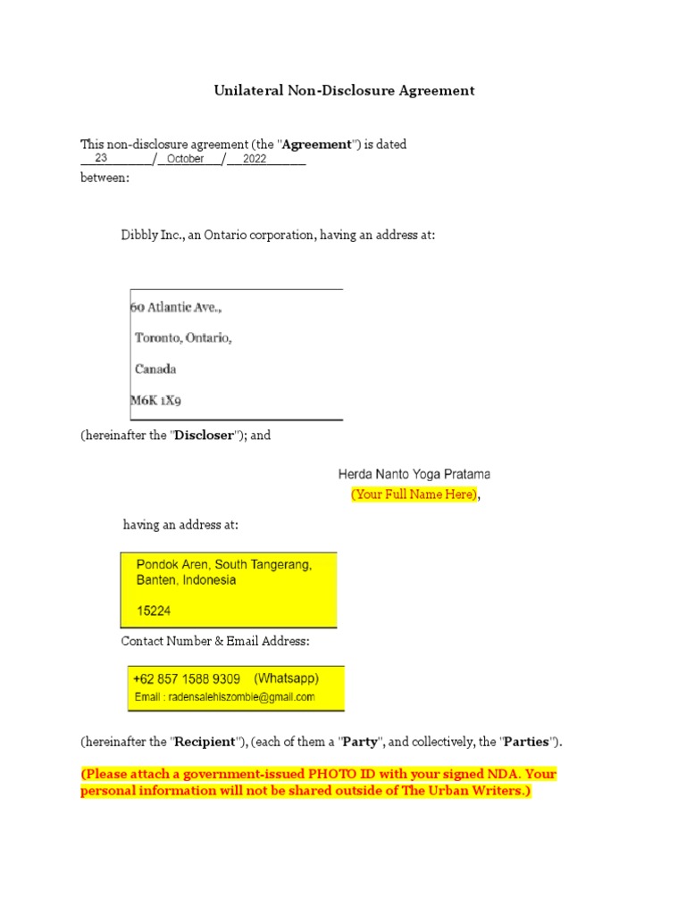 Book Cover Design NDA | PDF | Non Disclosure Agreement | Trade Secret