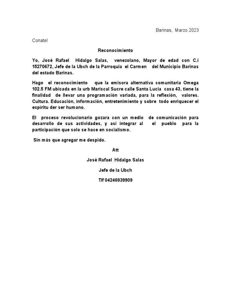 Oficio Ubch | PDF