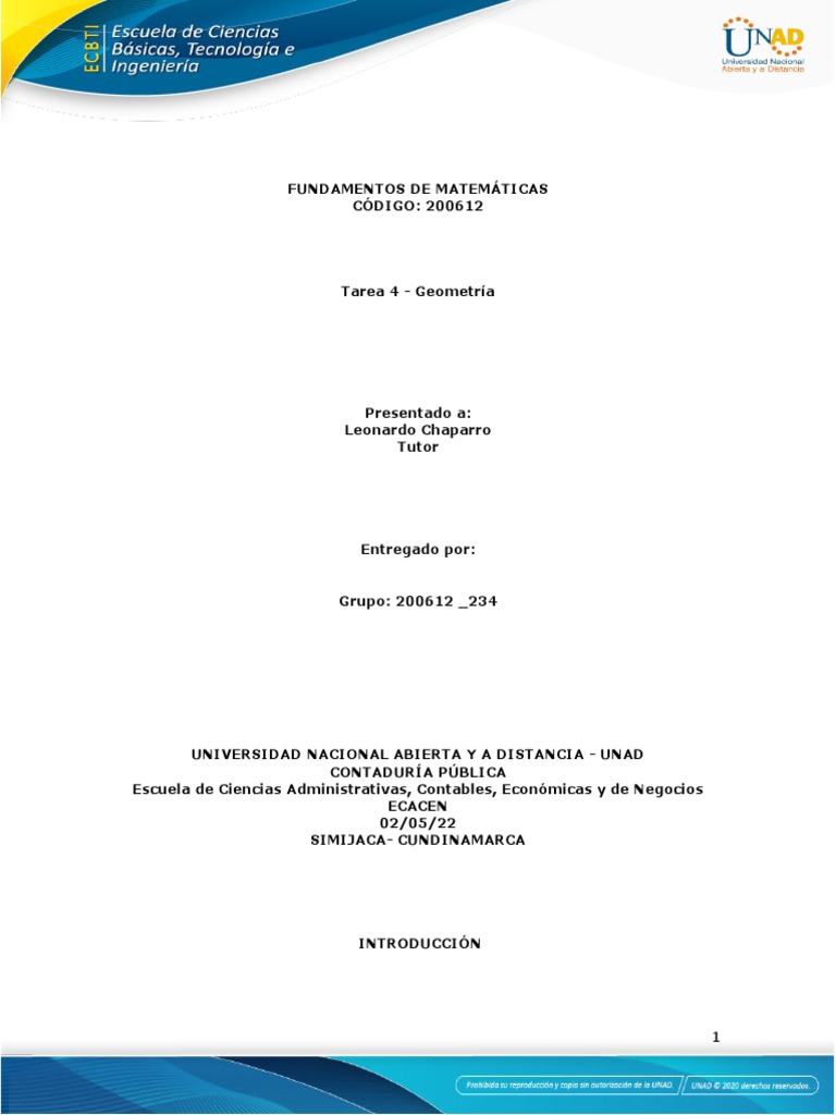 Tarea 4 Forero Yeimi | PDF | Geometría | Triángulo