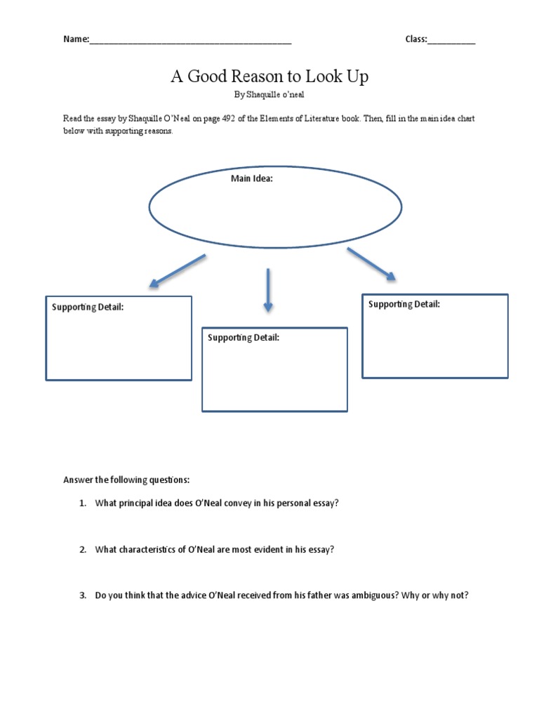 Shaquille O'Neal's Personal Essay Analysis | PDF | General Fiction
