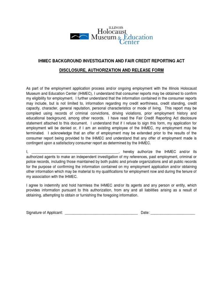 Background Investigation Form | PDF | Credit Bureau | Credit History