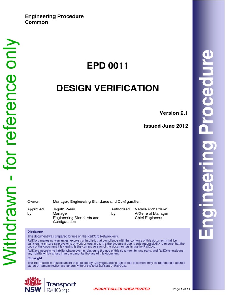 Epd 0011 | PDF | Verification And Validation | Specification (Technical Standard)