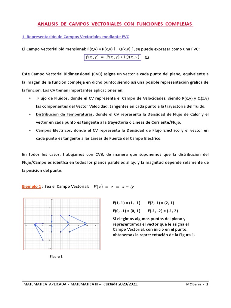 Analisis de Campos Vectoriales Con Funciones Complejas | Descargar gratis PDF | Vector ...