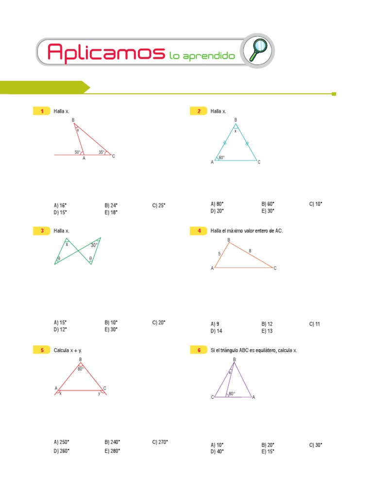 Practica de Geometria Triangulos Regular | PDF | Geometría Elemental | Geometría del plano ...