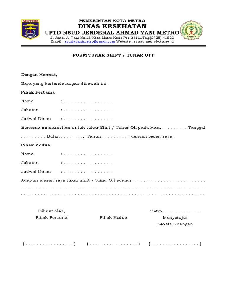 Form Tukar Shift | PDF
