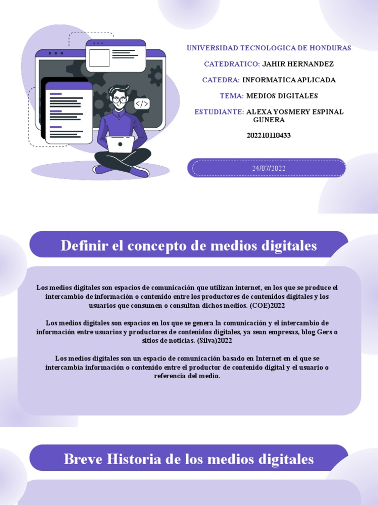 Diapositivas de Los Medios Digitales | PDF | Internet | Red mundial