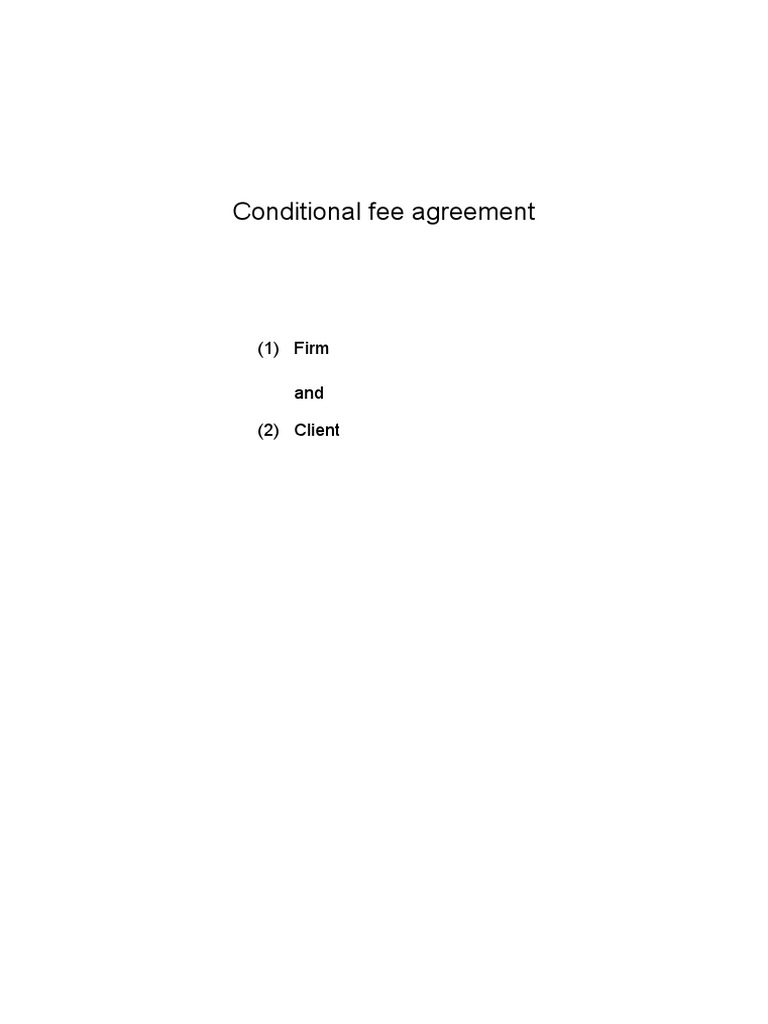 Conditional Fee Agreement | PDF | Costs In English Law | Insurance
