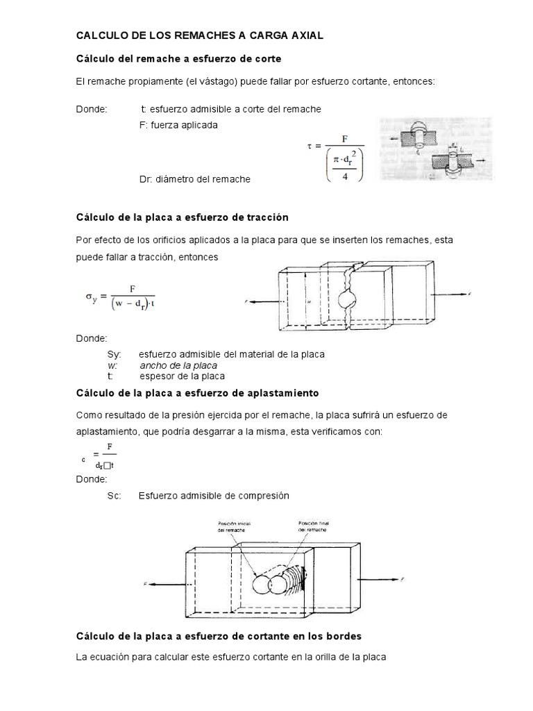 Calculo de Los Remaches A Carga Axial | PDF | Remache | Ingeniería de Edificación