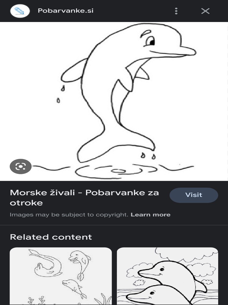 Morske Živali - Pobarvanke Za Otroke: Visit | PDF