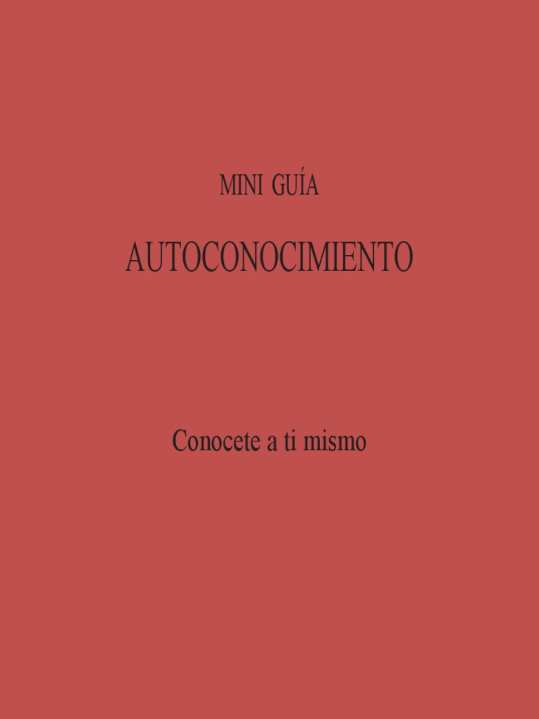 Autoconocimiento: Mini Guía | PDF | Crecimiento personal y profesional