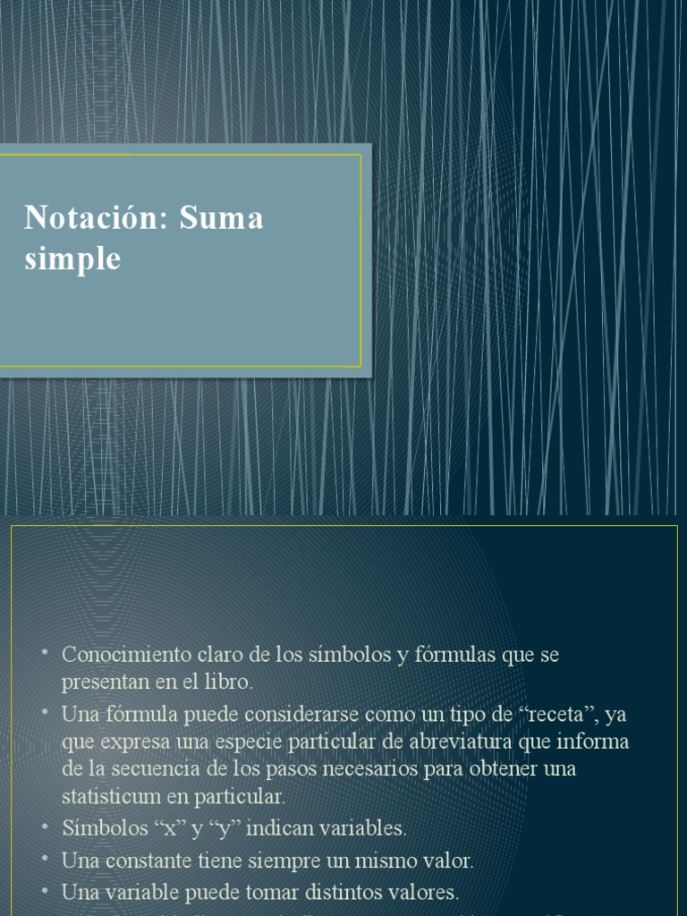 Notación - Sumatoria Simple | PDF