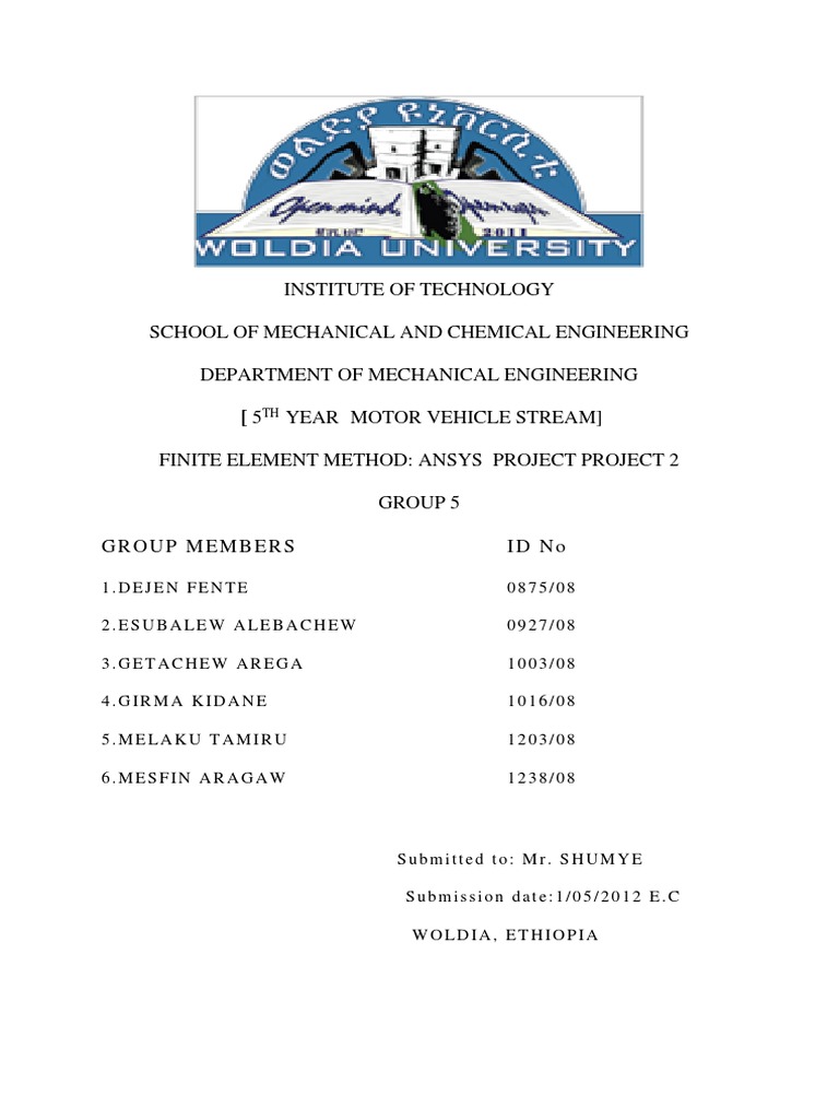 Ansys Project 2 Group-5 | PDF | Bending | Beam (Structure)