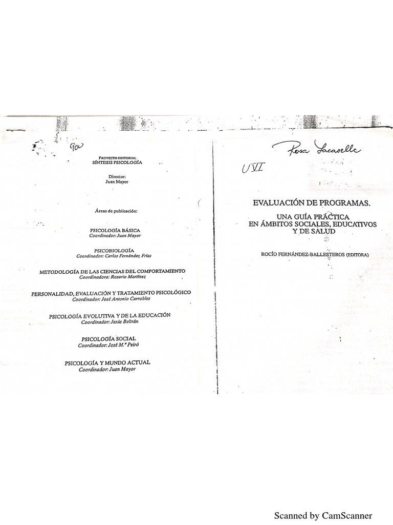 Evaluación de Programas (Fernández-Ballesteros) | PDF