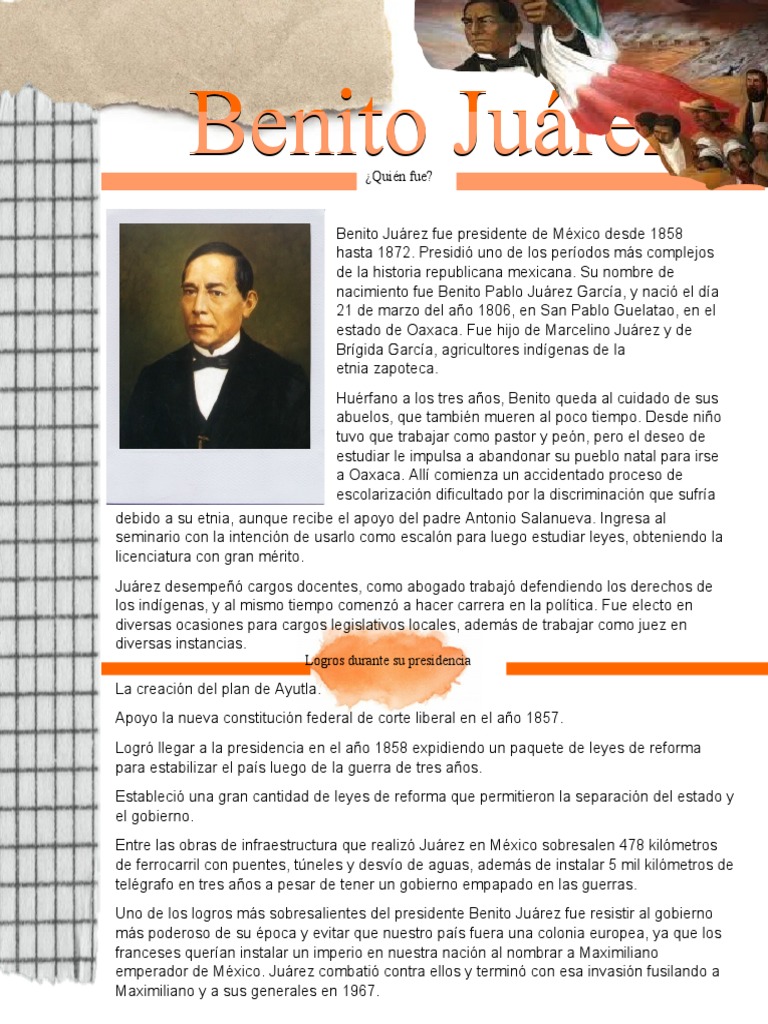 Biografía de Benito Juárez: Logros y Vida | PDF | Gobierno | México