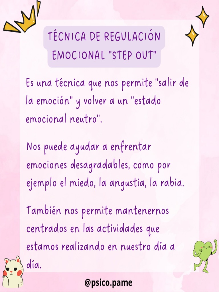 Técnica de Regulación Emocional "Step Out": @psico - Pame | PDF