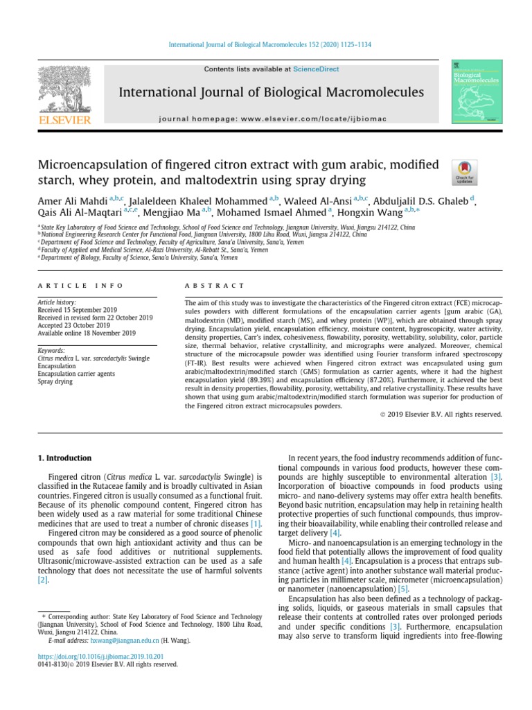 International Journal of Biological Macromolecules | PDF | Differential ...
