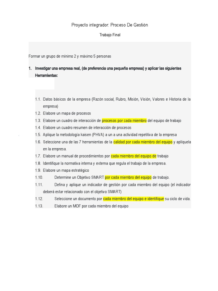 Trabajo Final Proyecto Integrador | PDF