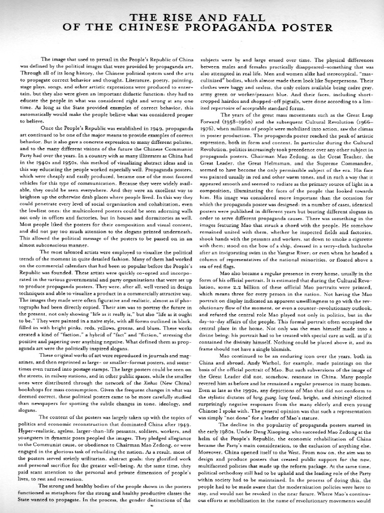 The Rise of Propaganda Posters.1-2 | PDF