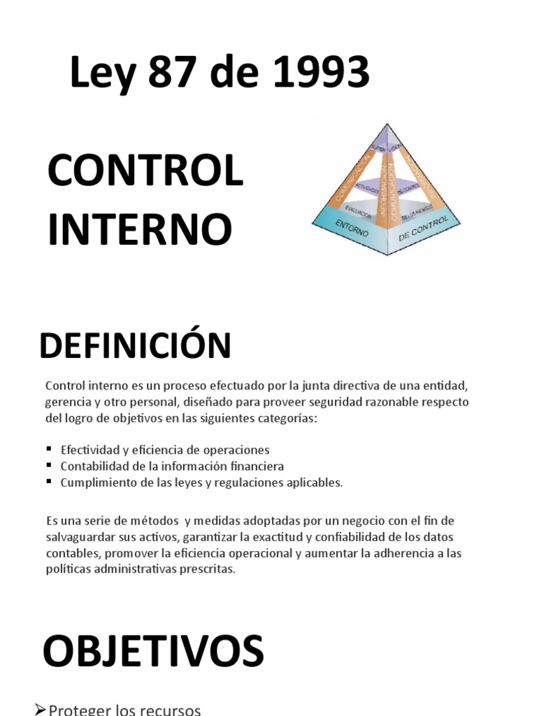 Ley 87 de 1993 Exposicion Sabado 6am | PDF | Planificación | Evaluación