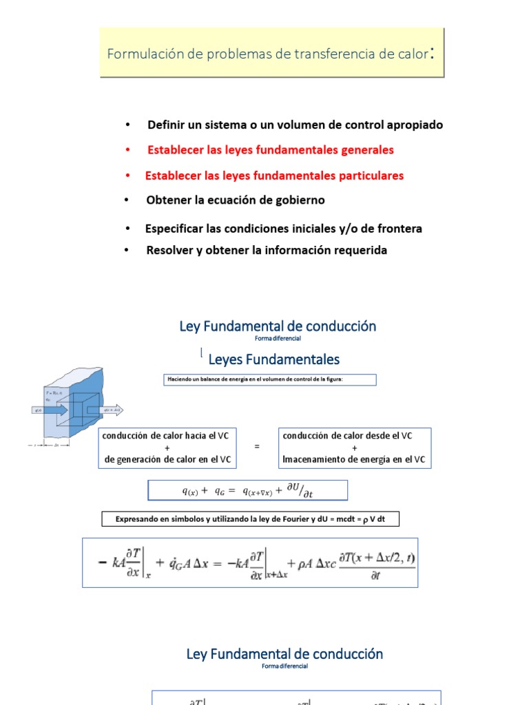 Clase 2 Ecuacion General de Conduccion | PDF | Conduccion termica | Calor