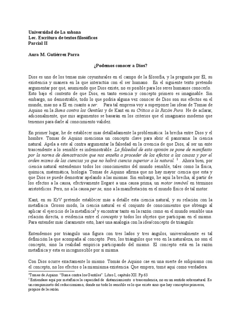 ¿Podemos Conocer A Dios? | PDF | Tomás de Aquino | Immanuel Kant