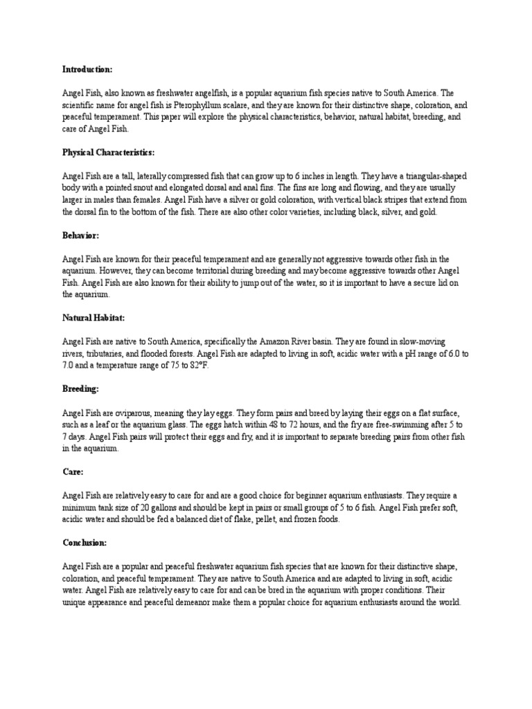 Angel Fish | PDF | Fish | Aquatic Animals