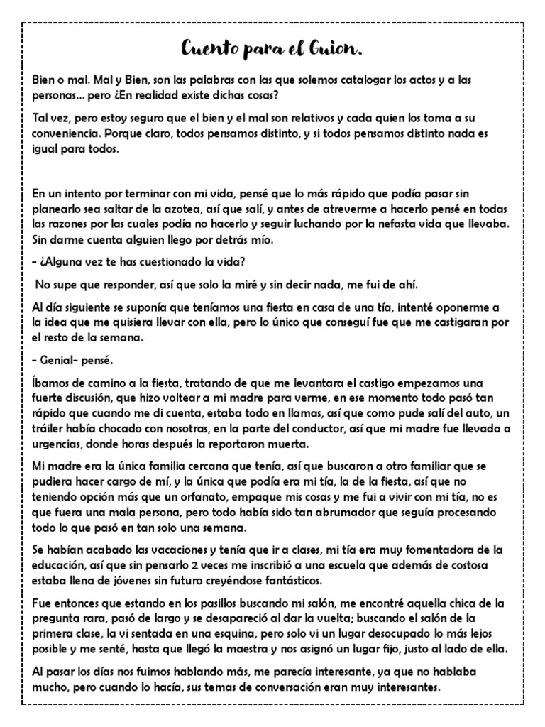 Cuento para El Guión. | PDF