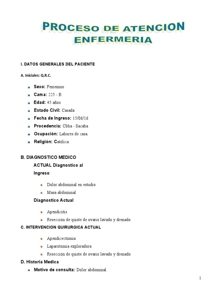 Procesos de Atencion de Enfermeria | PDF | Ct Scan | Cirugía